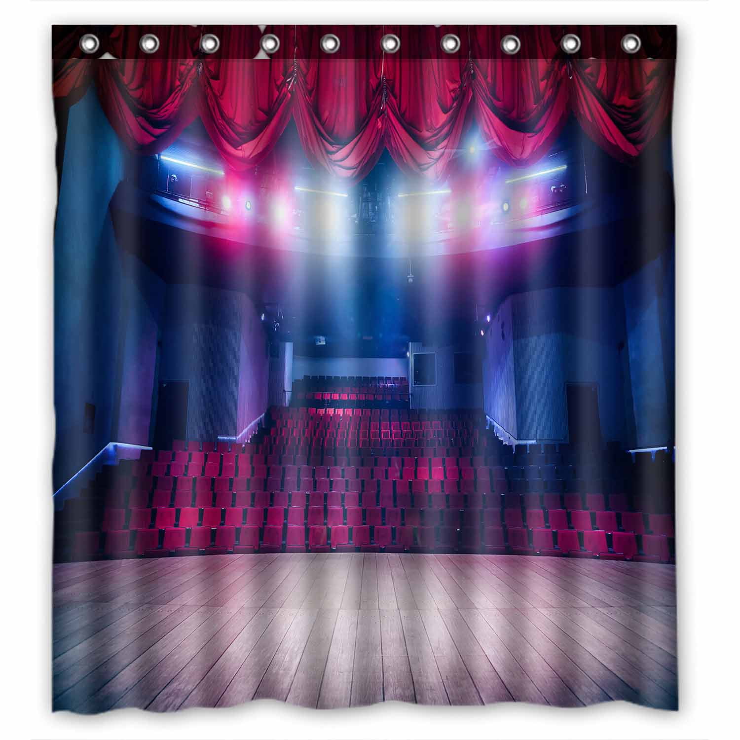 PKQWTM Theater Curtain Stage Dramatic Lighting WaterProof Polyester ...