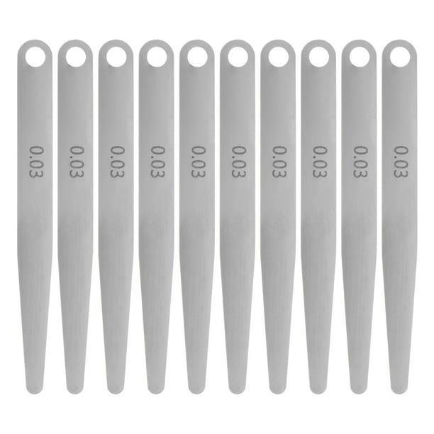 10 Pack Feeler Gauge 0.03mm Thickness Gauge 65MN Steel Metric Gap Measuring Tool, Single Blade ...