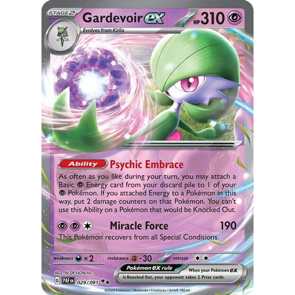 Pokemon Paldean Fates Double Rare Gardevoir ex #29 - Walmart.com