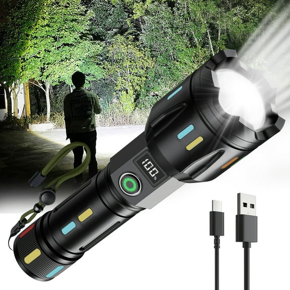 High Lumens Rechargeable 2 Packs, 1,500,000L Handheld Tactical LED s ...