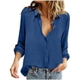 APEXFWDT Button Down Dress Shirt for Women Long Sleeve Business Blouses ...