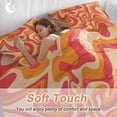 Abstract Distortion Texture Duvet Cover Set King Size, Red Yellow Line ...
