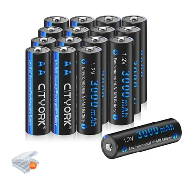 20 Pack AA Batteries 3000mAh 1.2V Ni-MH High Capacity AA Rechargeable Batteries with 5 Pack ...