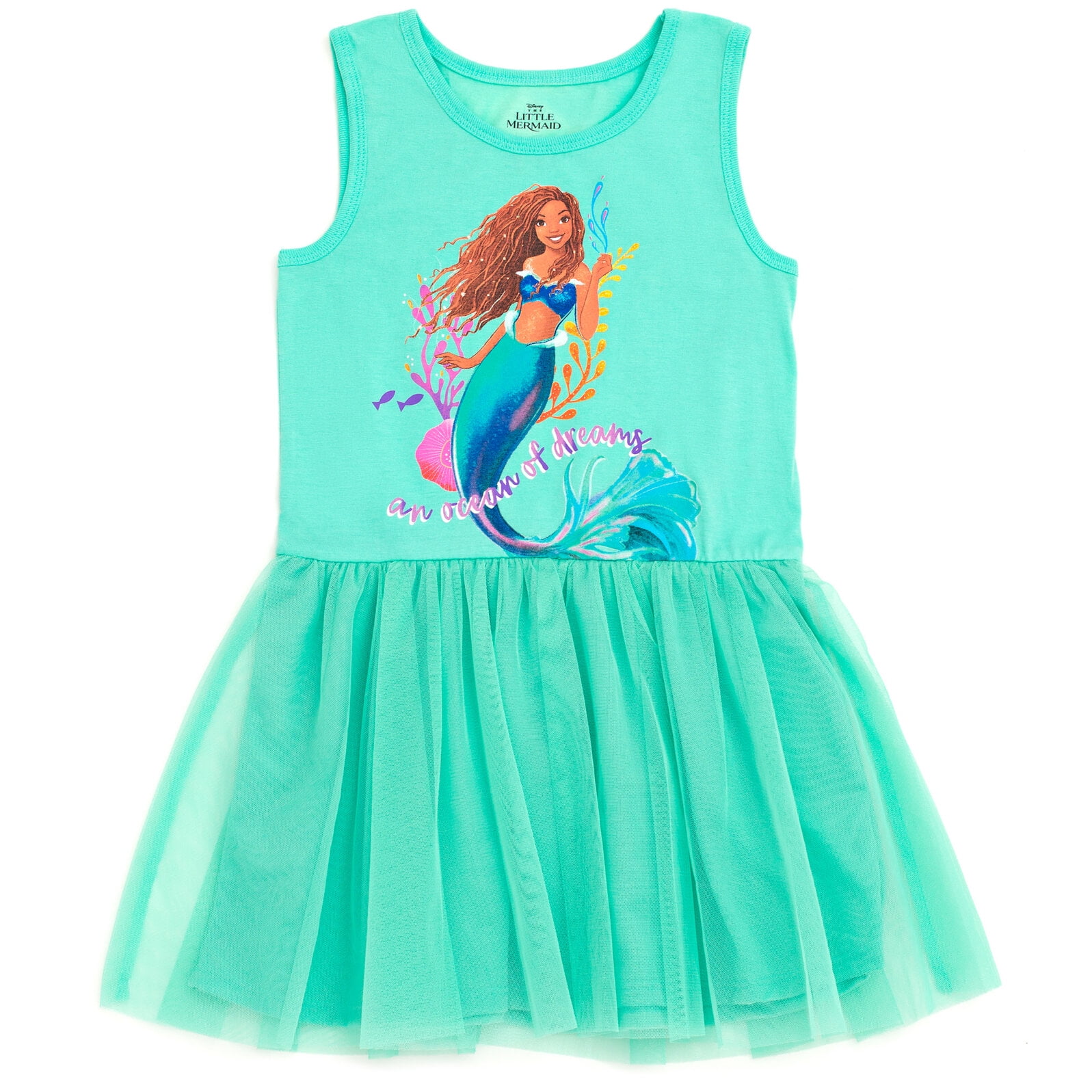 Disney Princess Ariel Little Girls Tulle Dress Toddler to Big Kid ...
