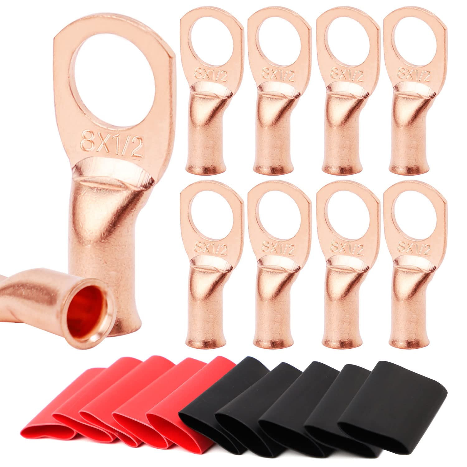 TKDMR 10 terminales de batería de 1/0 AWG-3/8 pulgadas, terminales de ...