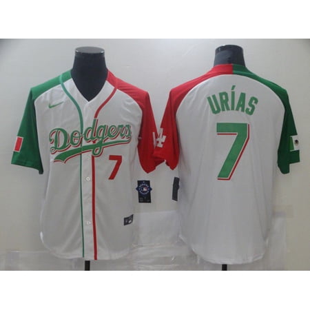 Men Los Angeles Dodgers 7 Urias White green Game Nike 2021 MLB Jerseys ...