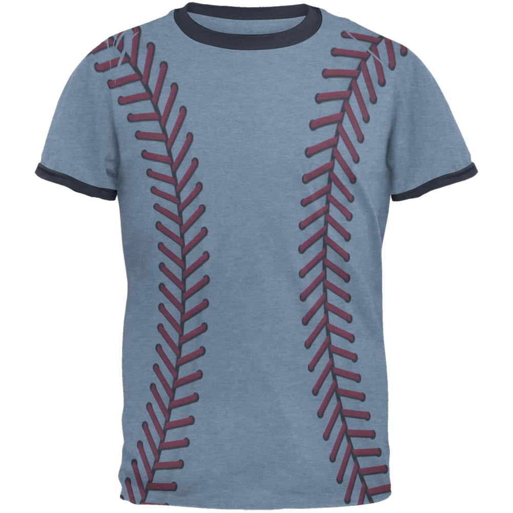 Baseball Stitches Mens Ringer T Shirt - Walmart.com