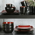 Gibson Soho Lounge 16-Piece Square Stoneware Dinnerware Set in Red ...