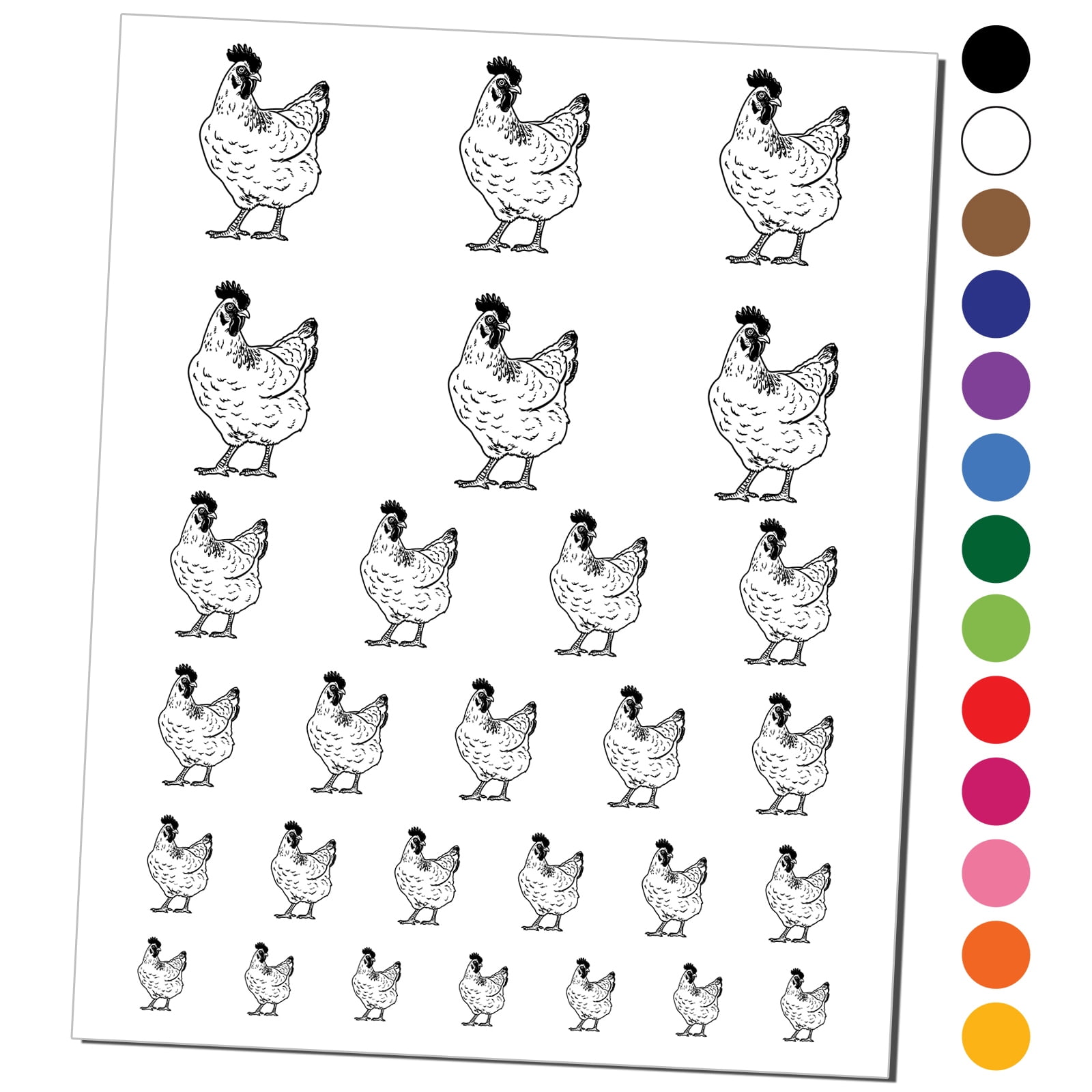 Curious Hen Chicken Water Resistant Temporary Tattoo Set Fake Body Art ...