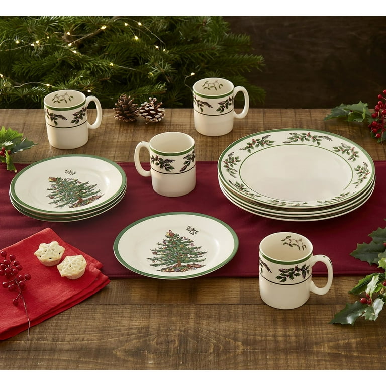 Spode Christmas Tree 12-Piece Dinnerware Set (Service for 4 Spode Christmas Tree 12-Piece Dinnerware Set (Service for 4