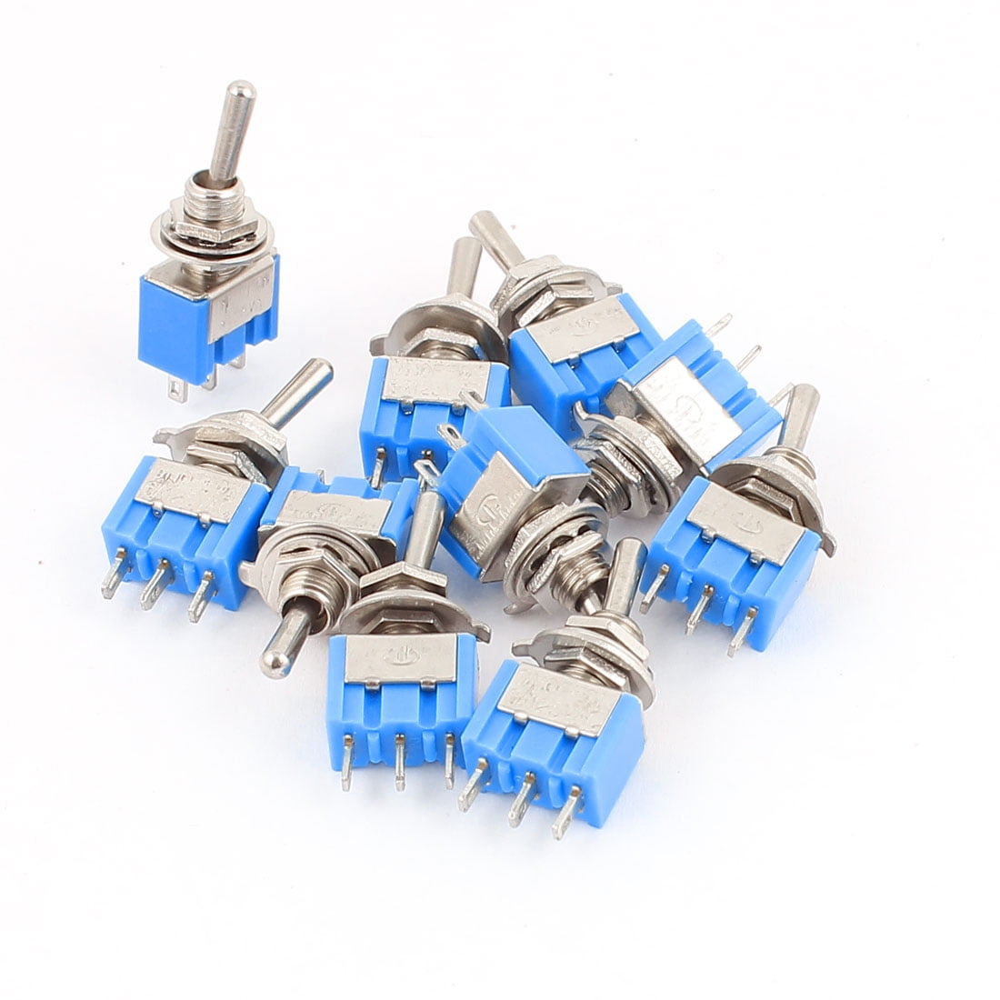10pcs AC125V 6A SPDT ON-OFF-ON 3 Positions 3 Terminals Latching Toggle ...