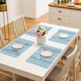 Abstract Blue Placemats Set of 4, Rustic Farmhouse Minimalist Blue ...