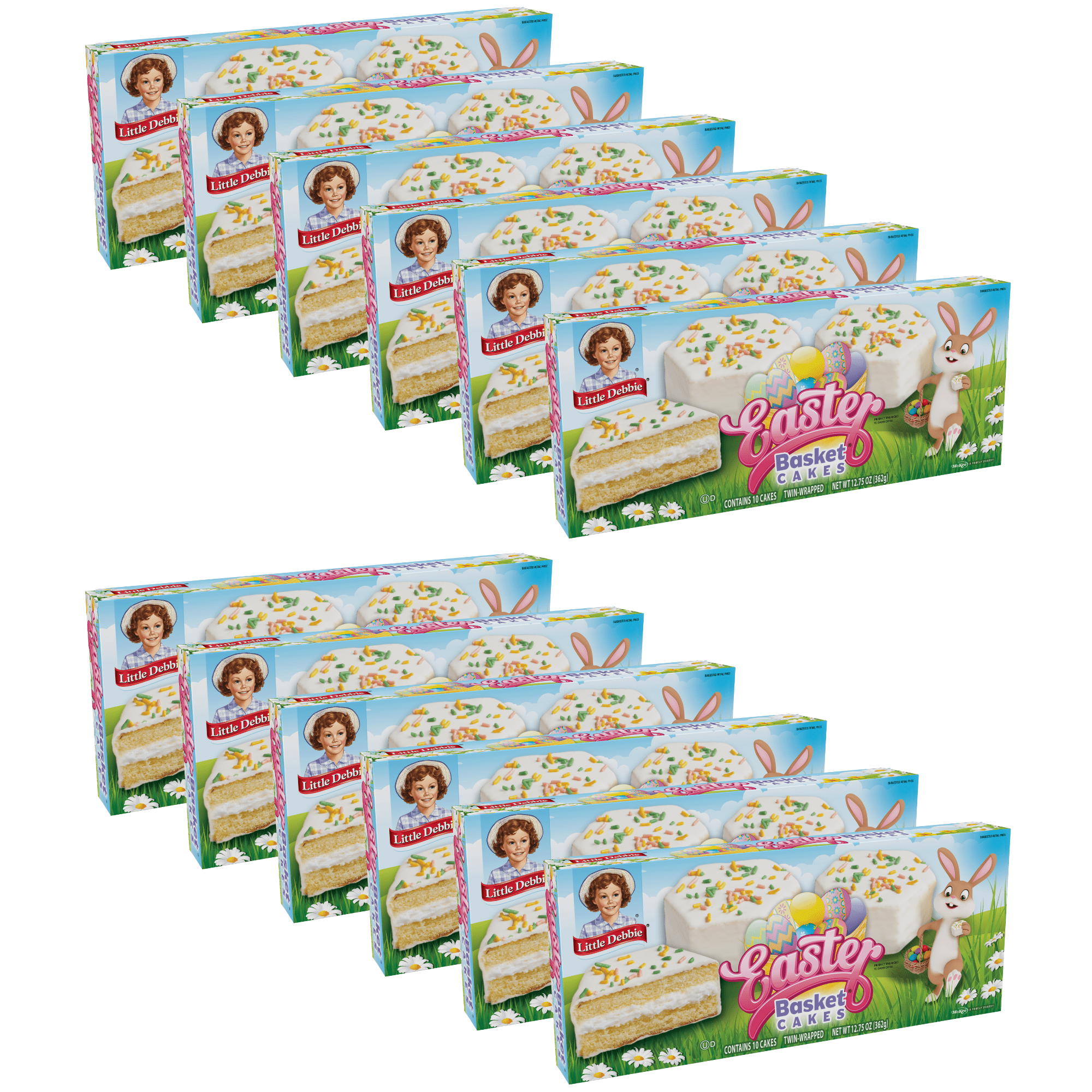 Little Debbie Easter Basket Cakes, 12 Boxes, 120 Vanilla-Flavored Snack ...