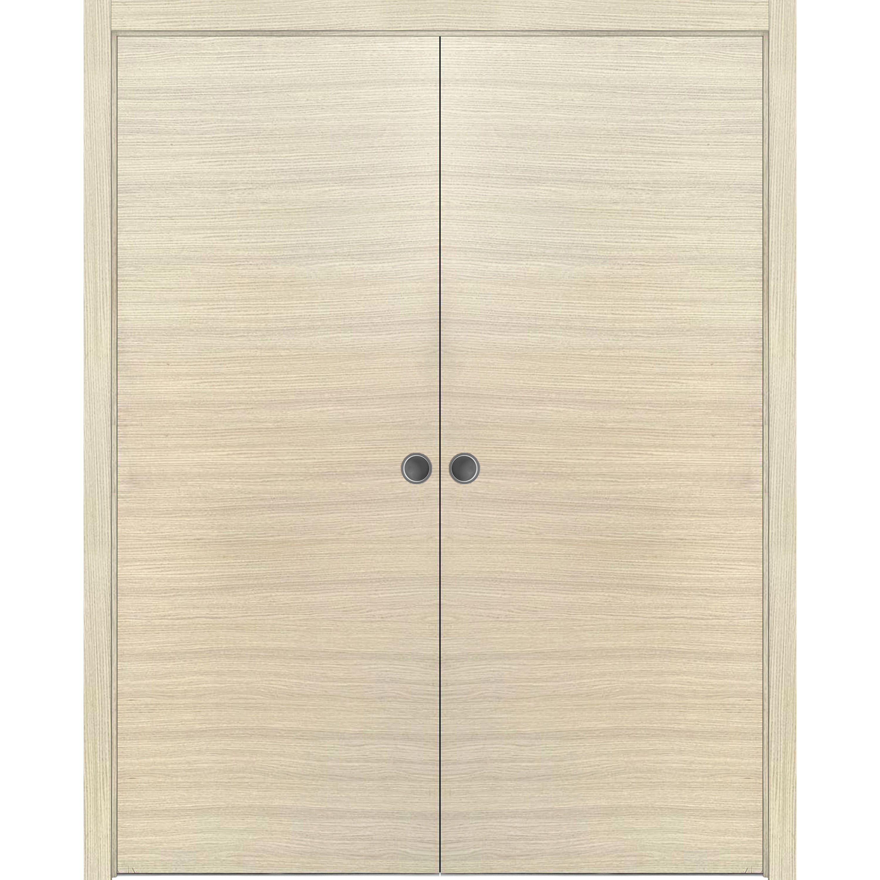 Sliding French Double Pocket Doors 36 x 80 inches | Planum 0010 Natural ...