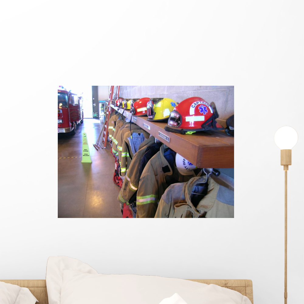 Fire Turnout Gear Wall Mural by Wallmonkeys Peel and Stick Graphic (18 ...
