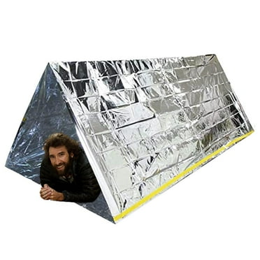 Grizzly Gear Emergency Thermal Tent- Reflective Mylar Survival Shelter ...