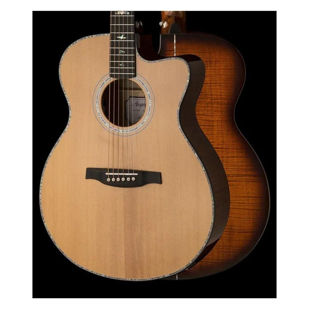 PRS SE A50E Angelus Acoustic Electric Guitar, Natural, Black Gold Burst ...