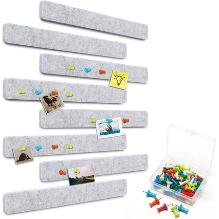 IGUOHAO 8 Pieces Felt Bulletin Board Bar Strip, Self-Adhesive Pin Board ...