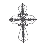 DecMode Brown Metal Scroll Cross Wall Decor - Walmart.com