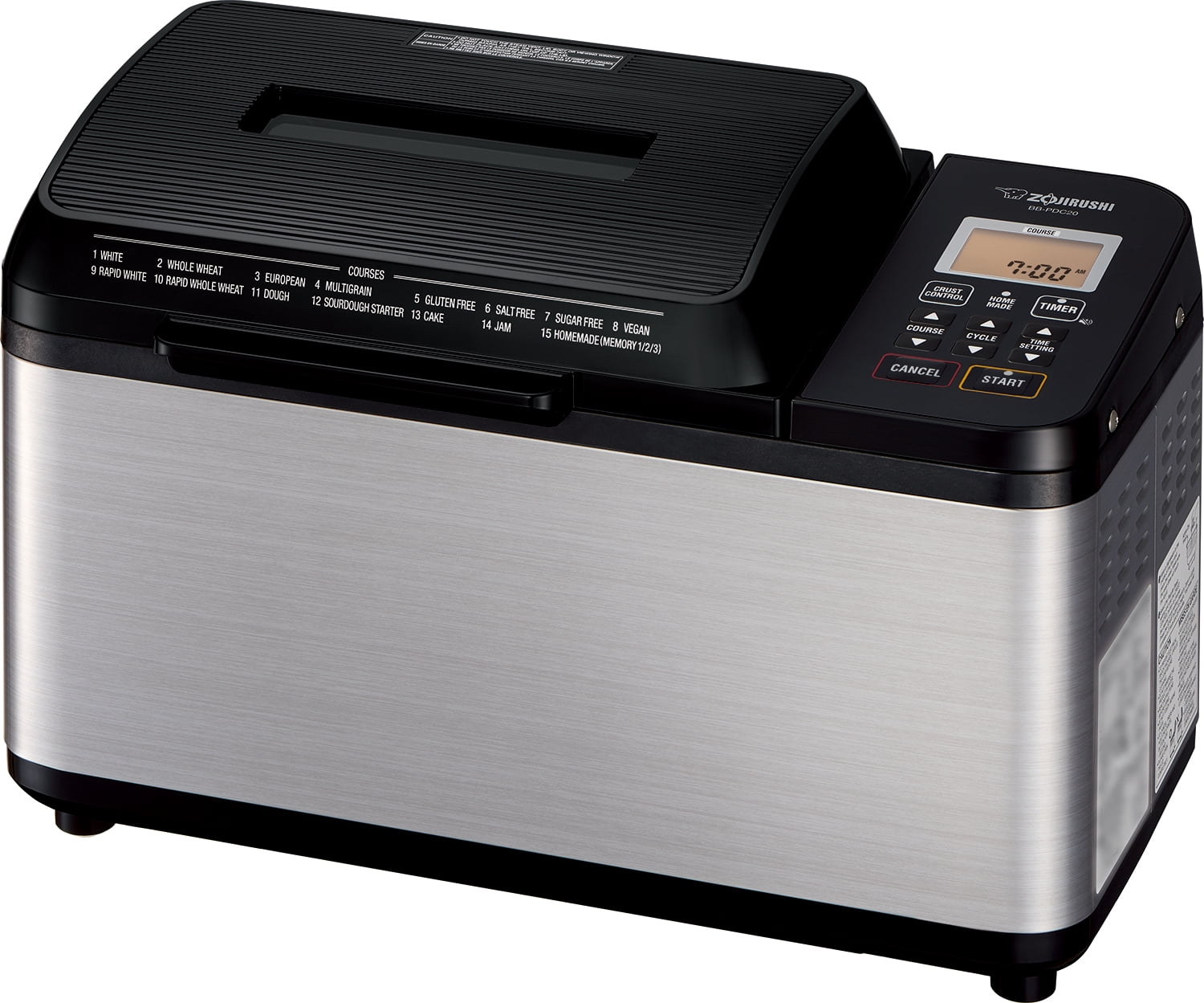 Zojirushi Bb Pdc20ba Home Bakery Virtuoso Plus Breadmaker 2 Lb Loaf