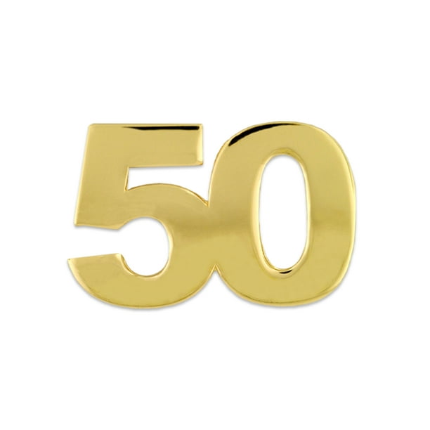 PinMart's Number Fifty 50 Anniversary 50th Birthday Shiny Gold Lapel ...