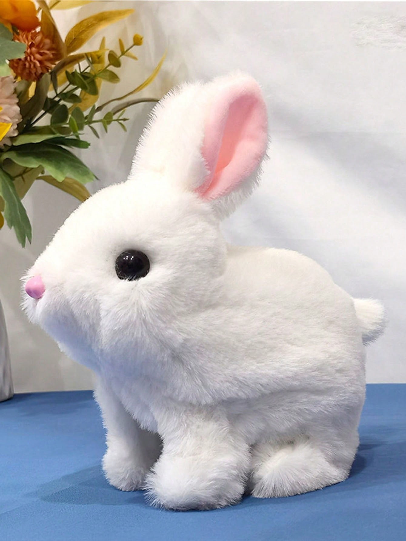 1pc Electric Toy Bunny, Battery Operated, Cartoon & Adorable Black-Eyed ...