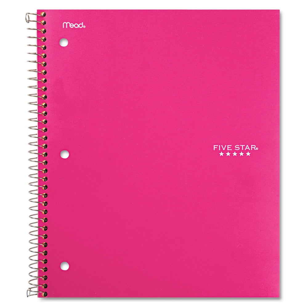 Mead Wirebound Trend Notebook, 1 Subject, Wide/legal Rule, Pink Cover ...