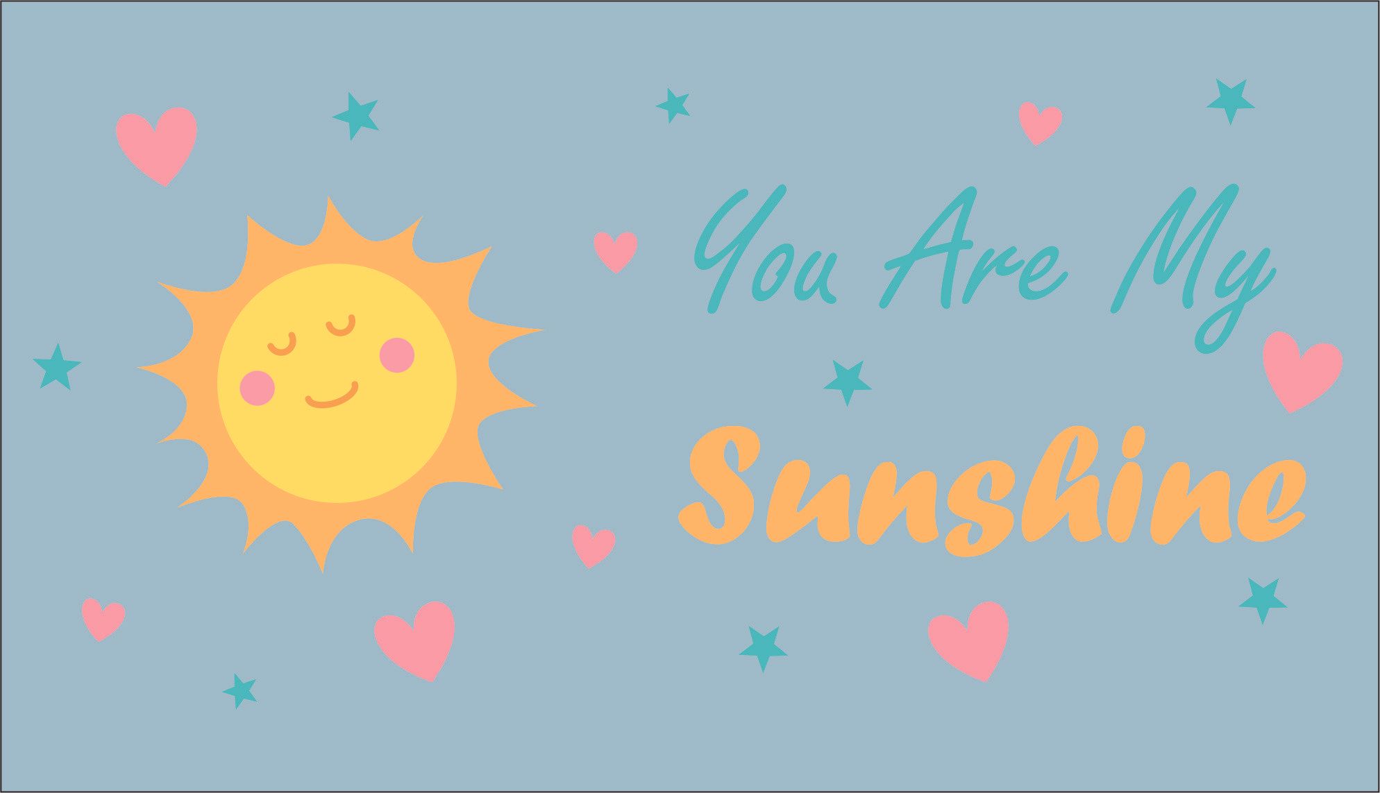You Are My Sunshine Smiling Sun Decors Wall Sticker Art Design Decal ...