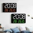 Digital Clocks Wall Clock Date/Week/Temperature Display 2 Alarm Clocks ...