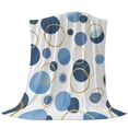 Blue Polka Dots Fleece Throw Blanket Watercolor Modern Abstract Art ...