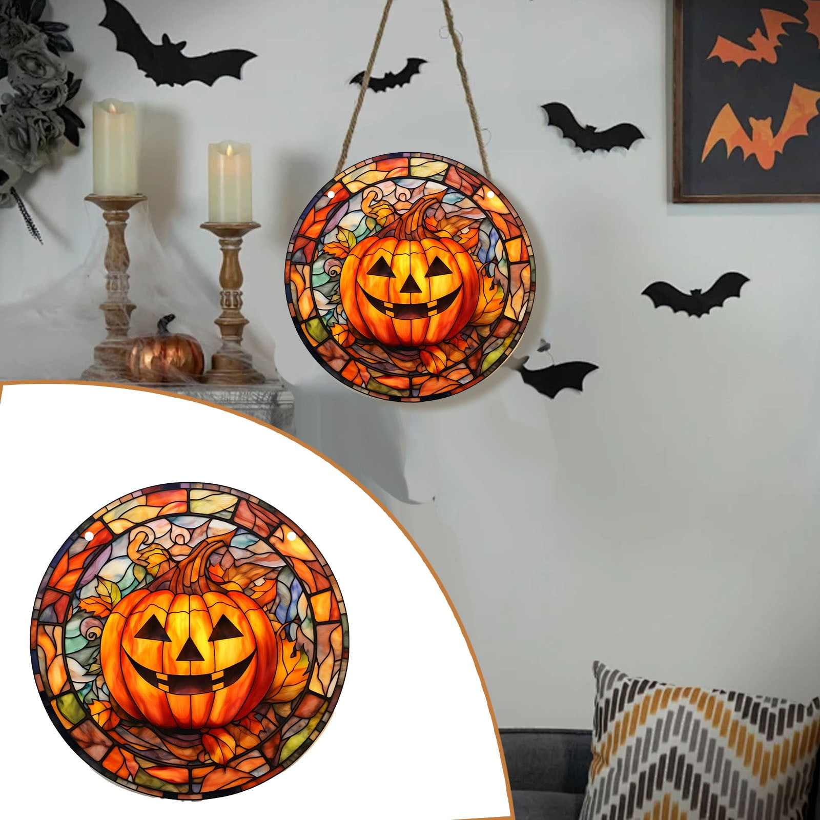 Click here for Akegamn Clearance! Stained Glass Window Hanging Ha... prices