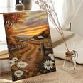 Topbout Art Autumn Farm Path & Daisy Wall Art - Rustic Seasonal Canvas ...