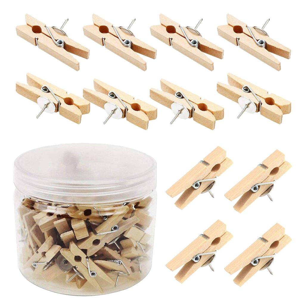Wooden Clips Paper Photo Arts Pushpin Peg Thumbtacks Pins Message 20pcs ...