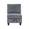 Armless Chair with Storage, Dark Gray Corduroy Chair, Modern Living ...