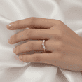 Auory 18k Rose Gold Plated Moissanite Wedding Ring - Minimalist V Shape ...