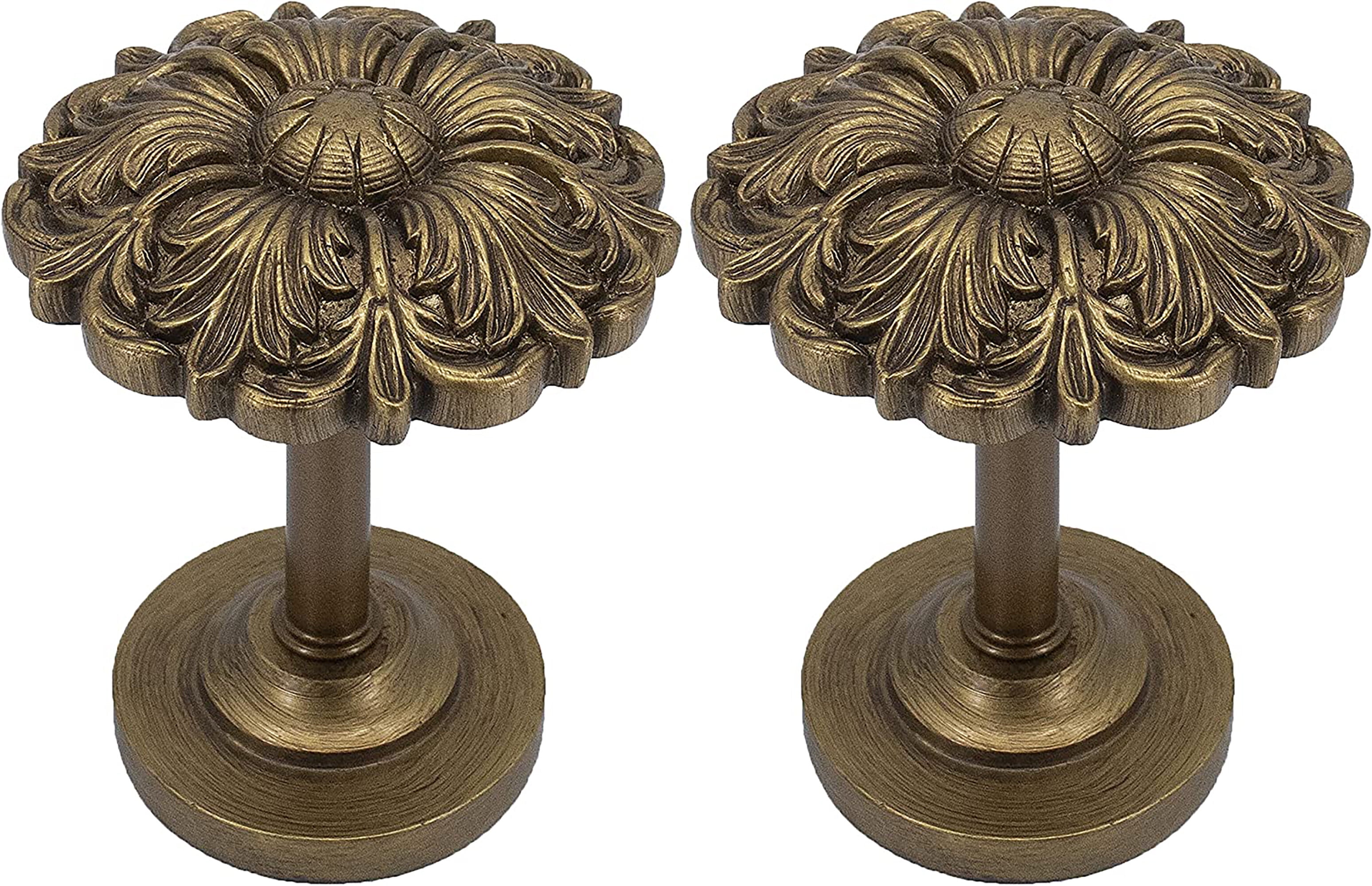 MERIVILLE Set of 2 Fleur Window Drapery Medallion Holdbacks, Curtain ...