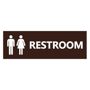 Square Restroom Sign (Walnut) - Small - Walmart.com