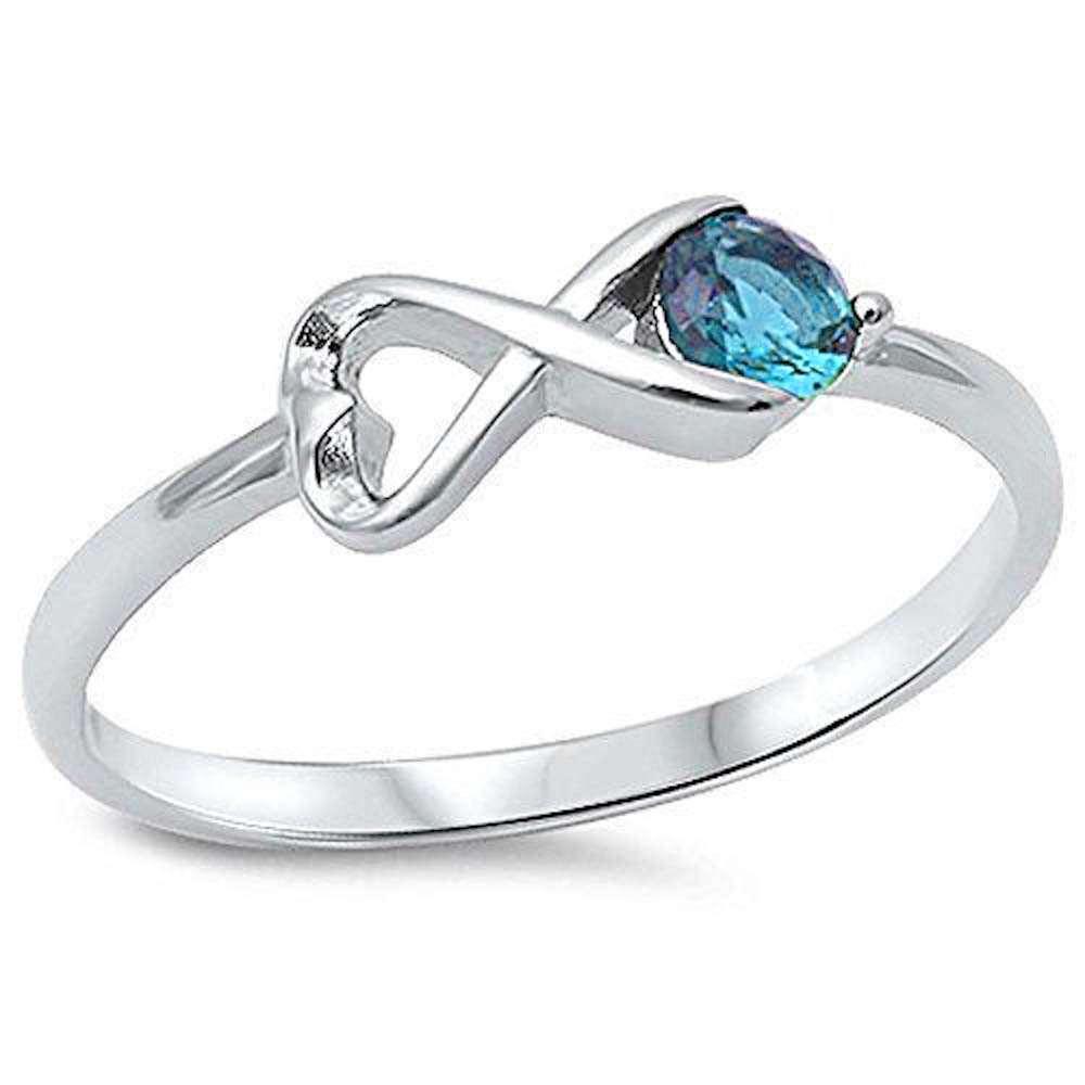 All In Stock Round CZ Heart Infinity Symbol Ring Sterling Silver Sz 7 ...