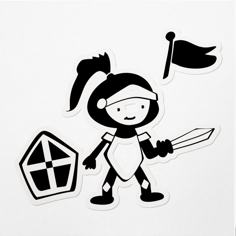 Vinyl Stickers Decals Of Knight Illustration - Waterproof - Apply On ...