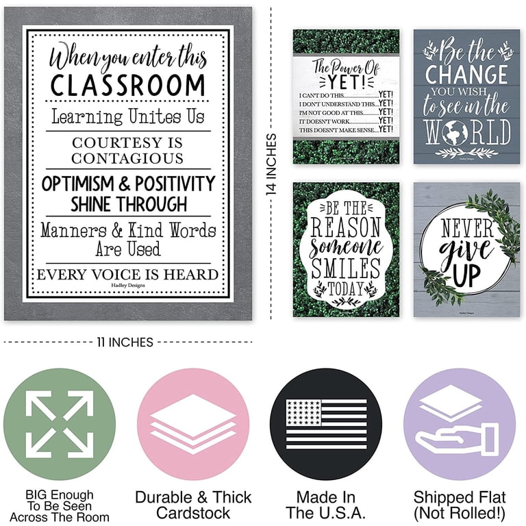 Motivational Posters For Teachers Growth Mindset Classroom Posters - 9 ...