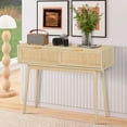 LAZZO Wooden Console Table with 2 Drawers, Storage for Living Room ...