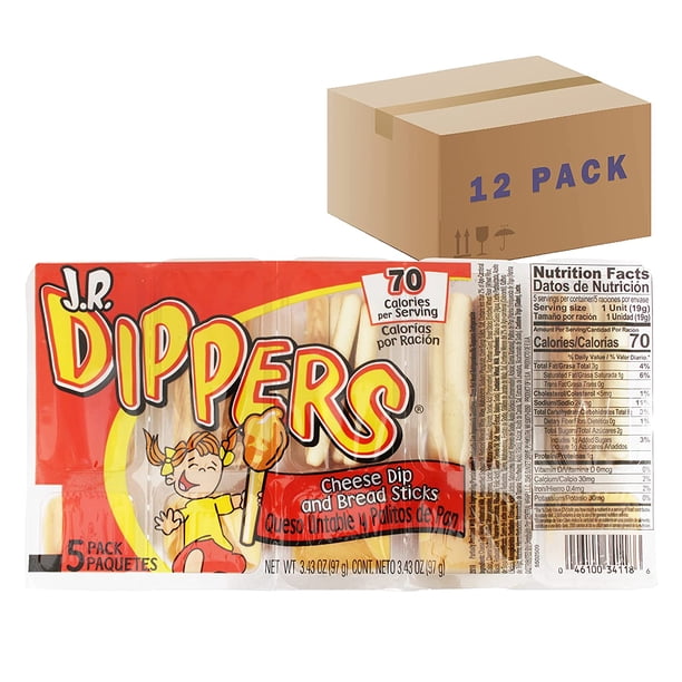 J.R. Dippers Cheese Dip & Bread Sticks Snacks (12 Packs) - Walmart.com