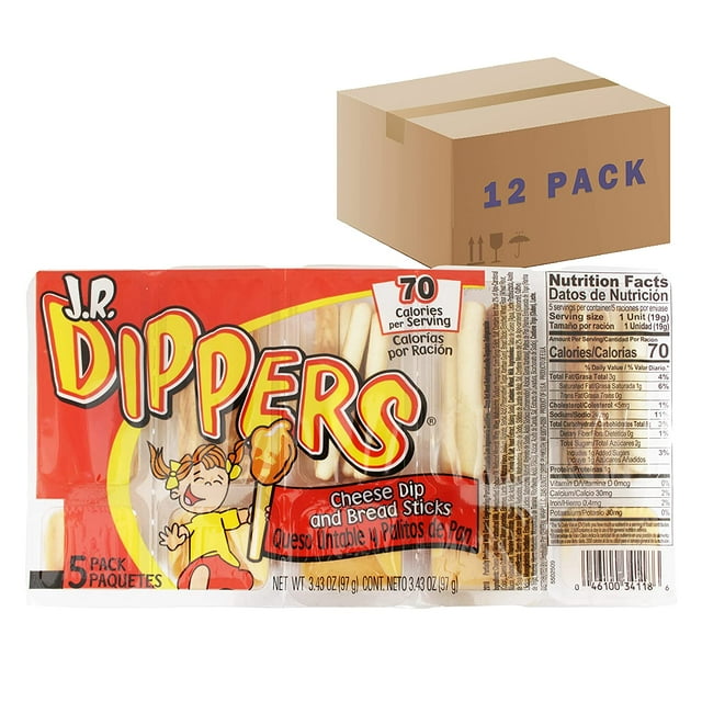 J.R. Dippers Cheese Dip & Bread Sticks Snacks (12 Packs) - Walmart.com