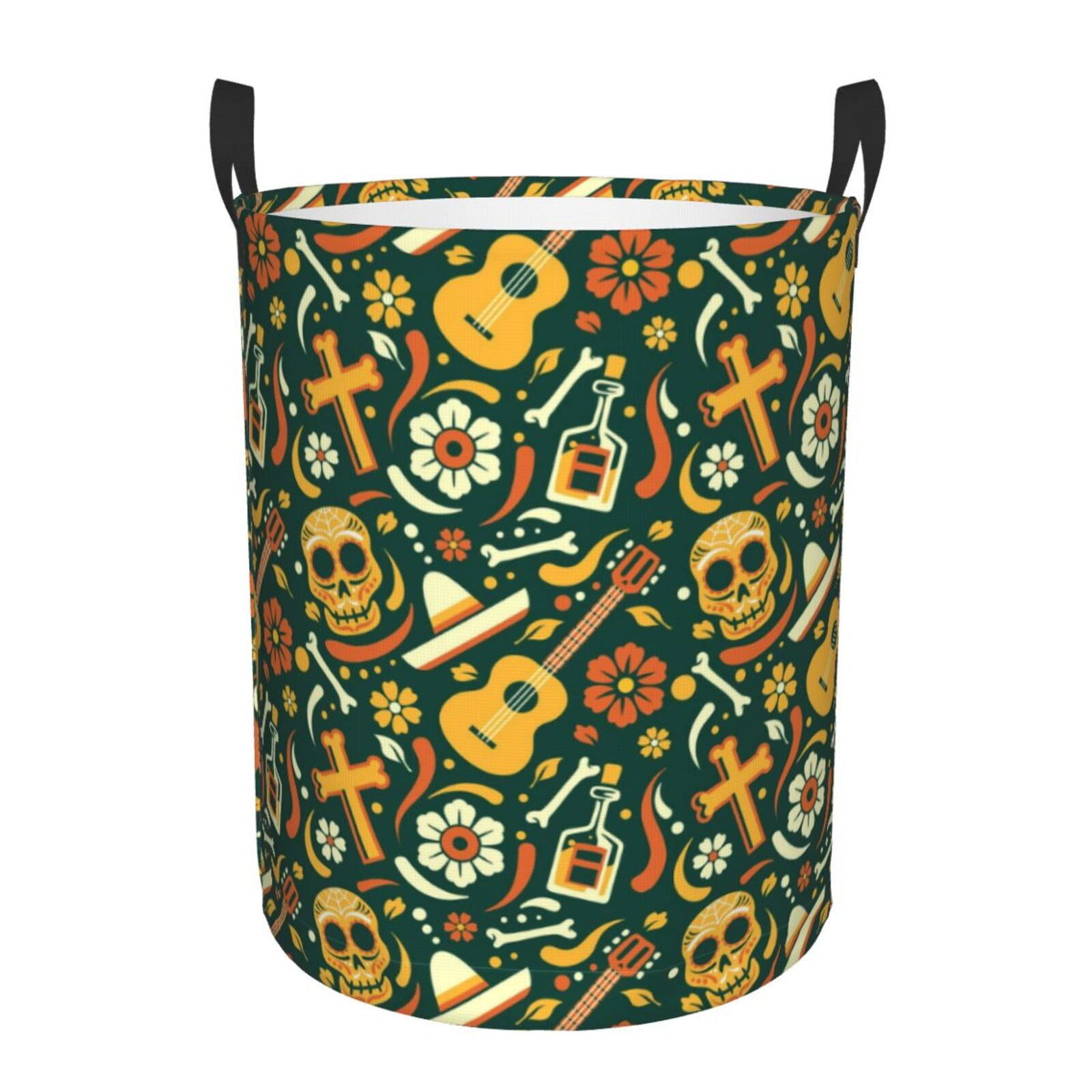 XMXT Collapsible Laundry Basket, Undead Skeleton Print Waterproof ...