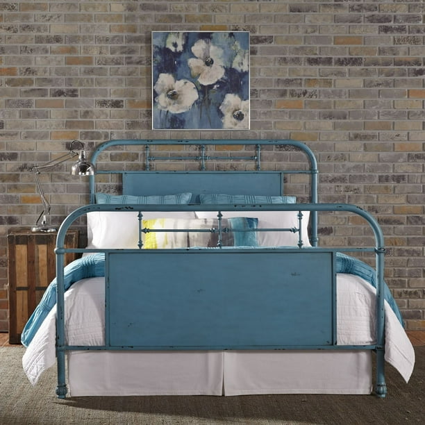 Blue Metal Bed