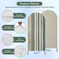 Boho Teal Stripes Arch Backdrop Cover 6.6x3.3 Ft, Spandex Wedding Arch ...