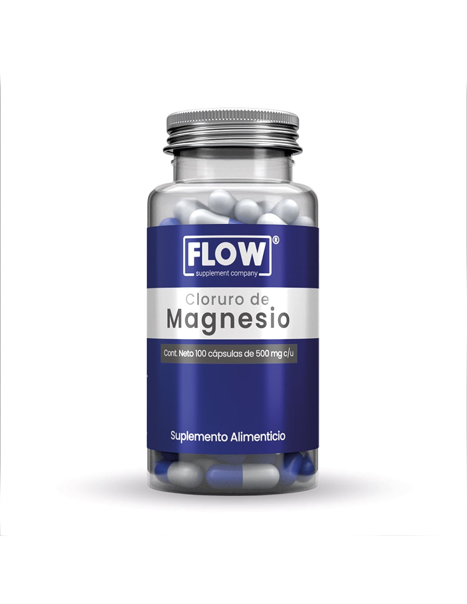 Suplemento FLOW - Cloruro de Magnesio con 100 Cápsulas de 500 mg c/u ...
