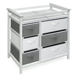 Badger Basket Modern Baby Changing Table with Six Baskets - White ...