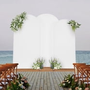 BalsaCircle 7.4ft Natural Wood Round Backdrop Stand with Balloon Frame ...