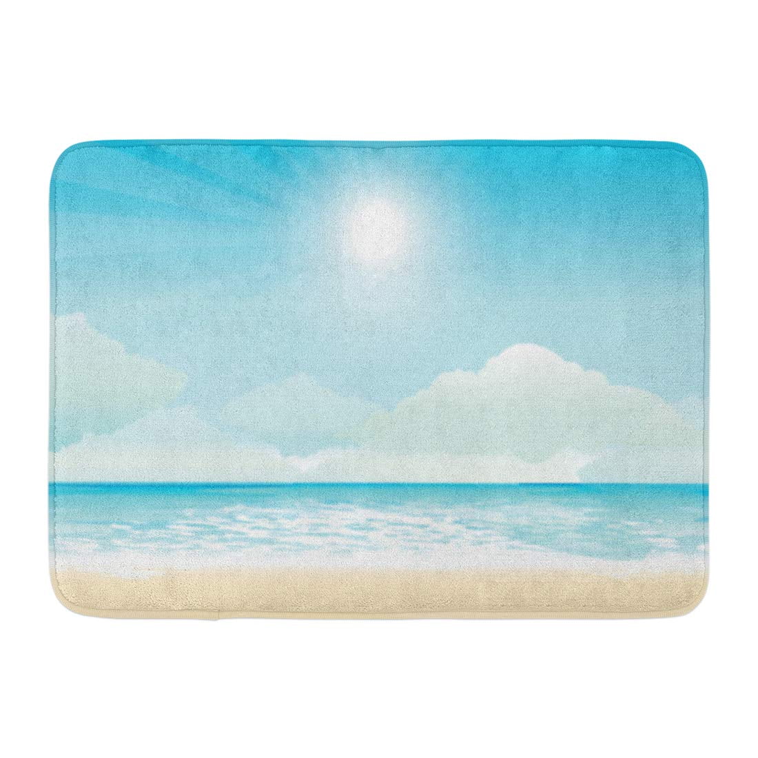 GODPOK Colorful Summer White Ocean Beach and Tropical Sea with Bright ...